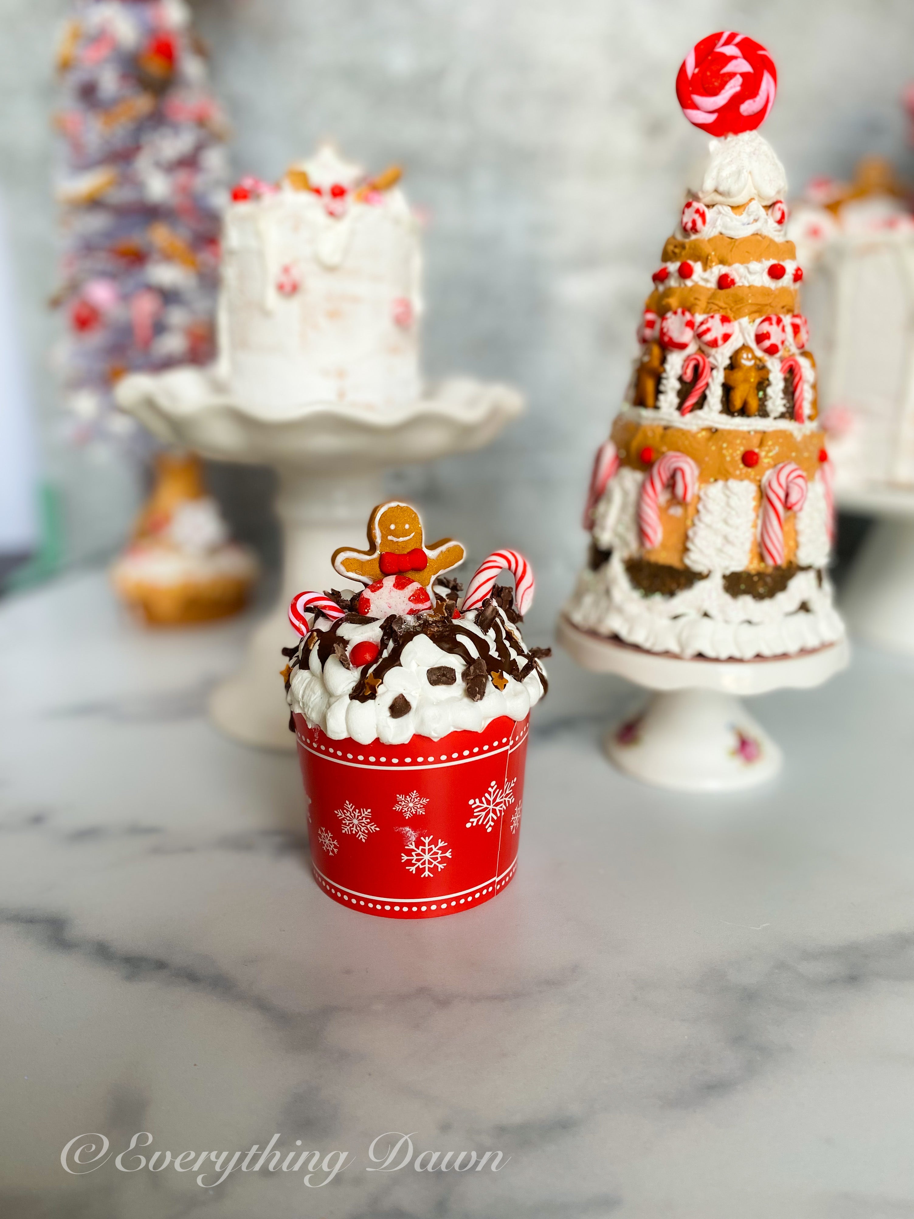 Candy Cane Lane and Gingerbread Fake Cupcake – Everything Dawn