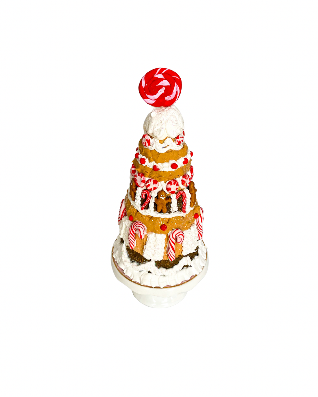 Candy Cane Lane Gingerbread Tabletop Christmas Tree With Stand ...