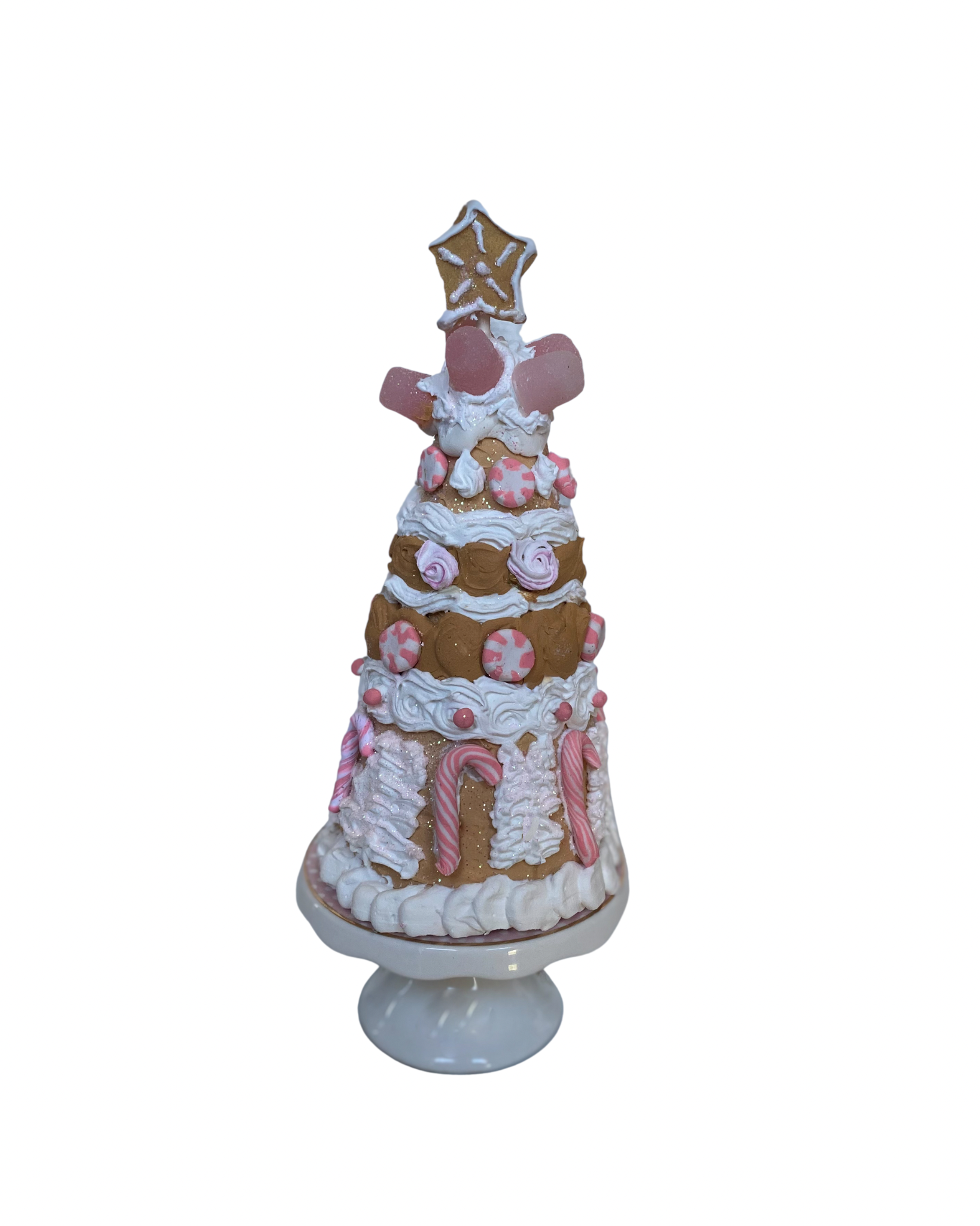 Pink Candy Cane Lane Gingerbread Tabletop Christmas Tree With Stand ...